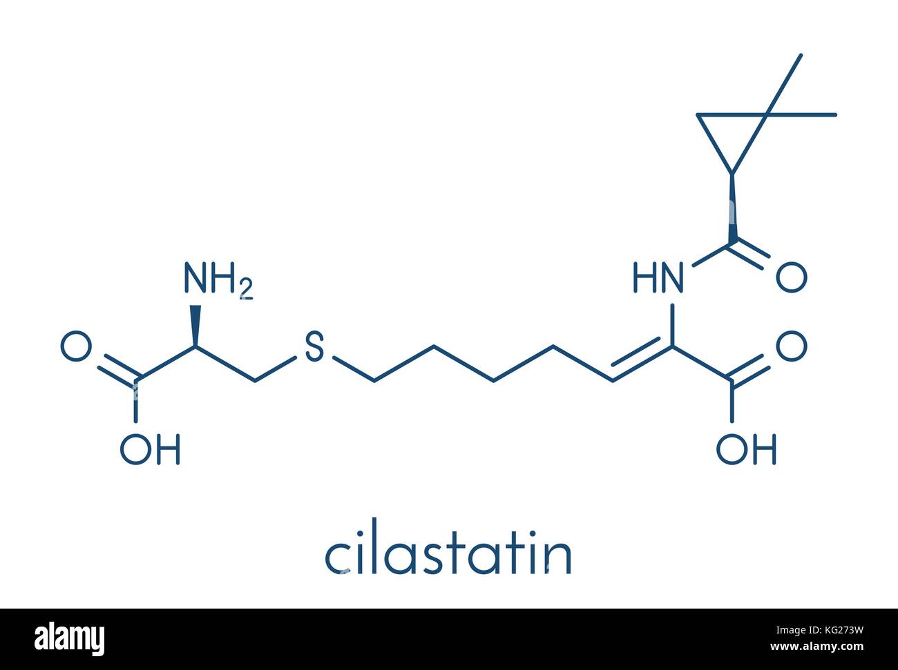 Cilastatin molecule. Dehydropeptidase inhibitor that blocks breakdown ...