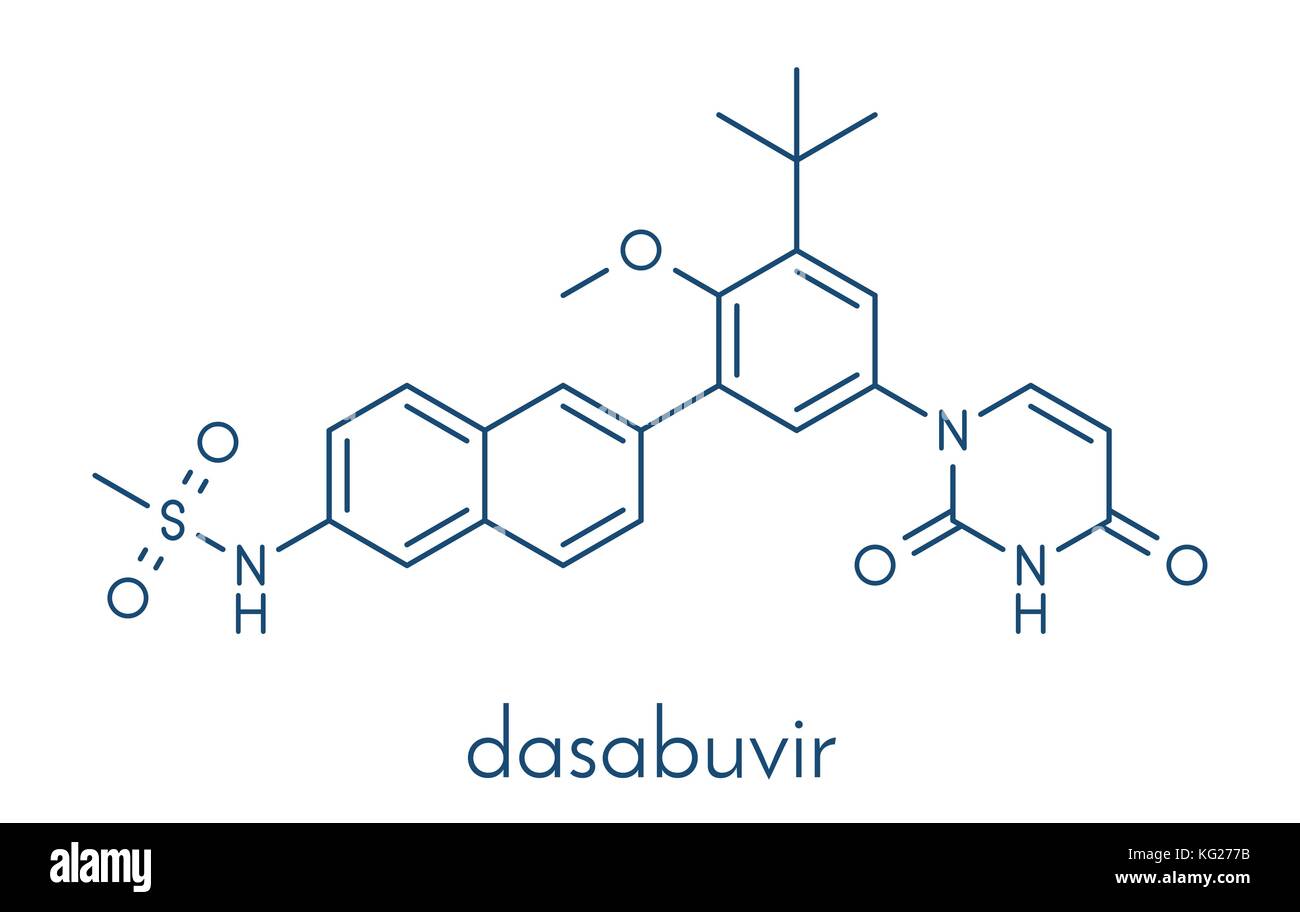 Dasabuvir hepatitis C virus drug molecule. Skeletal formula Stock ...