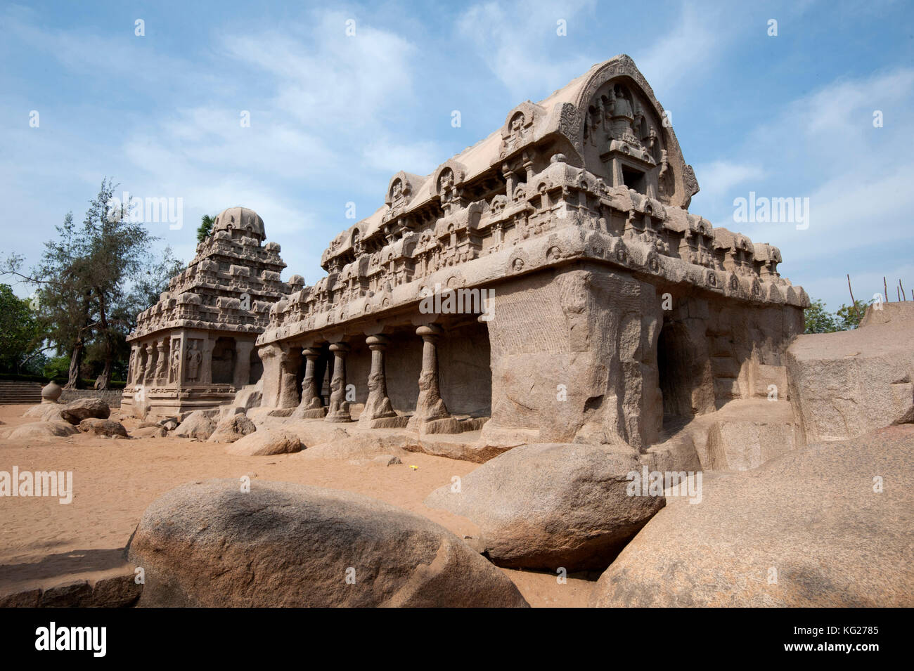 Part of the Pancha Rathas monument complex, dating from the 7th century ...