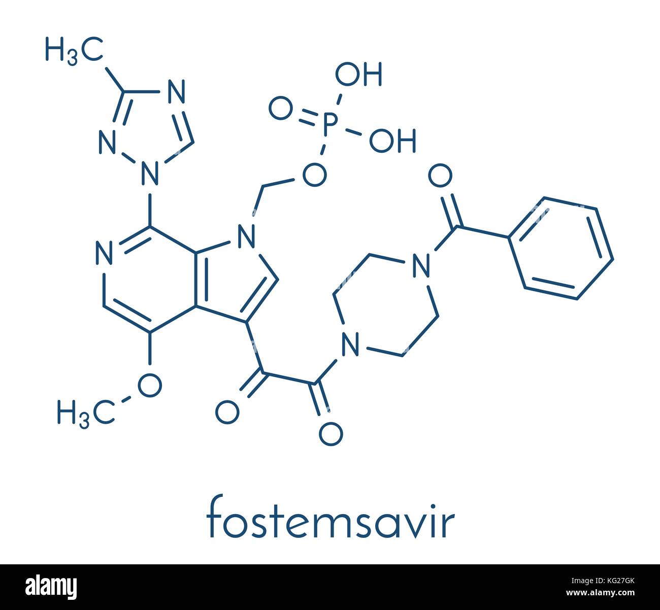 Fostemsavir HIV virus drug molecule. Skeletal formula Stock Vector ...