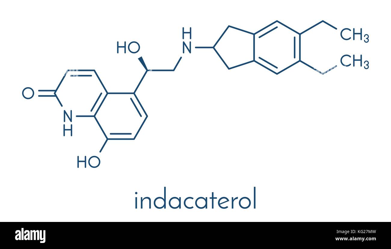 Indacaterol COPD drug molecule. Skeletal formula Stock Vector Image ...