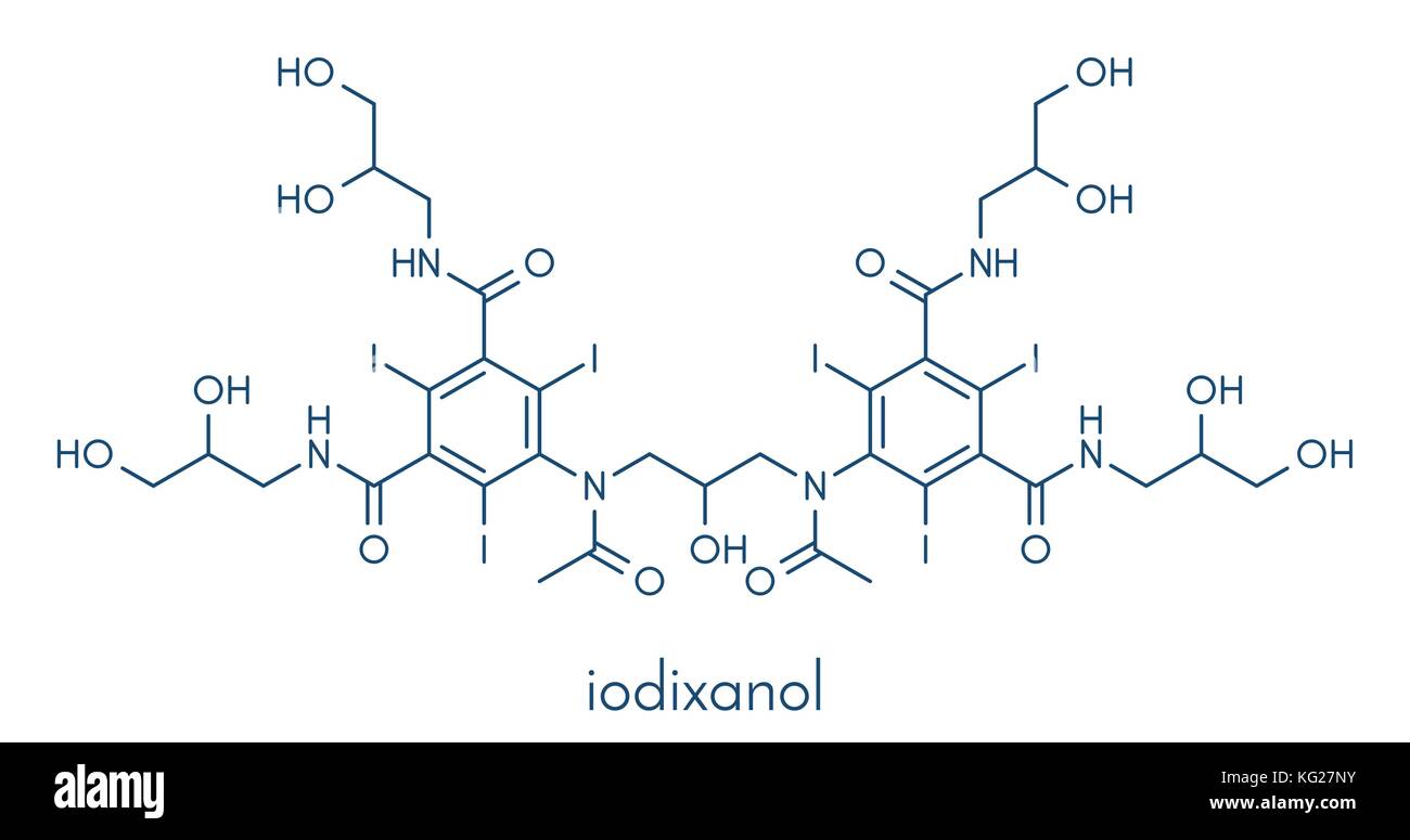 Iodixanol contrast agent molecule. Skeletal formula Stock Vector Image ...