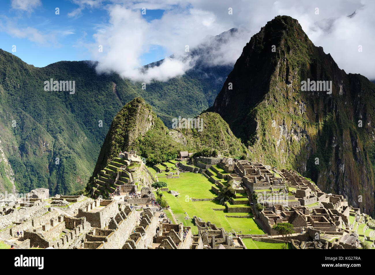 South America, Peru, Machu Picchu the lost ancient incas town on the ...