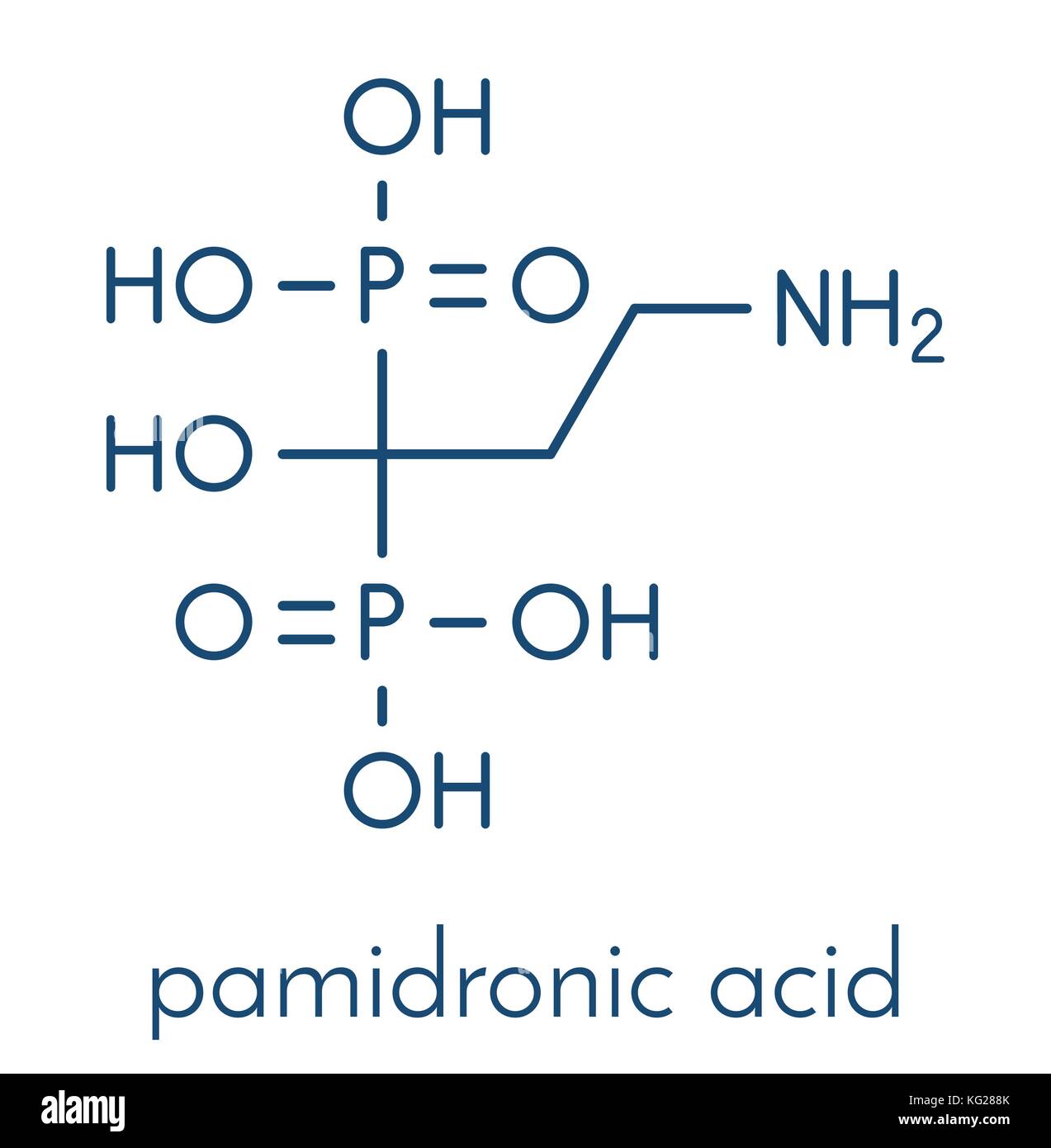 Pamidronic acid (pamidronate) osteoporosis drug molecule ...