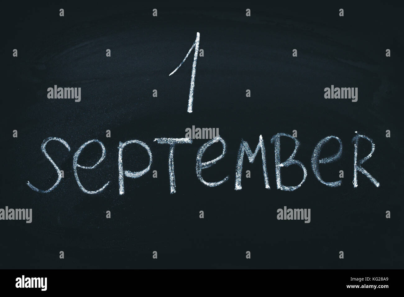 The inscription is September 1. Chalk on a blackboard Stock Photo - Alamy