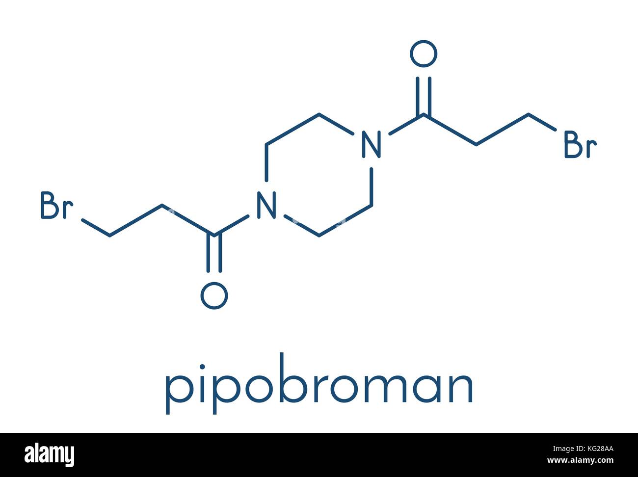 Pipobroman cancer chemotherapy drug molecule. Skeletal formula Stock ...