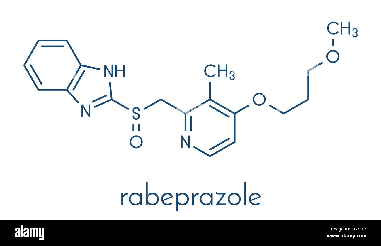Rabeprazole gastric ulcer drug molecule (proton pump inhibitor ...