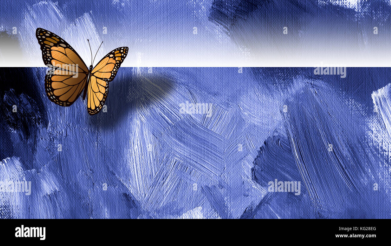 Graphic digital illustration of iconic butterfly with cast shadow ...