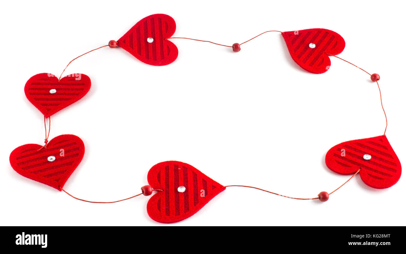Red hearts frame white hi-res stock photography and images - Alamy