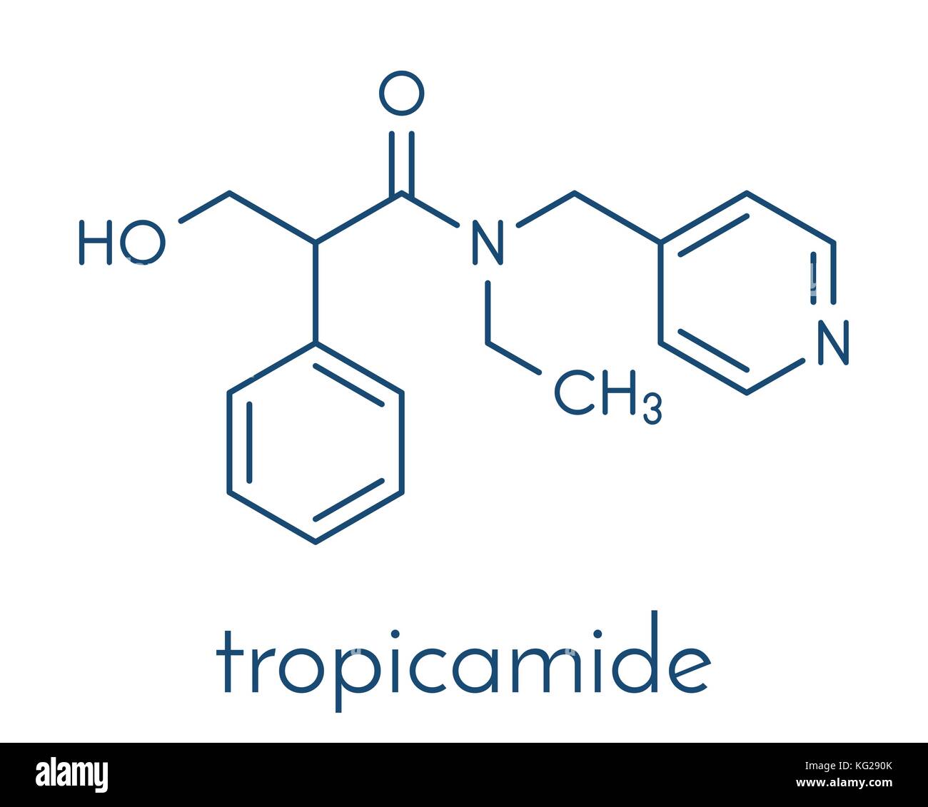 Tropicamide mydriatic eye drug molecule. Skeletal formula Stock Vector ...