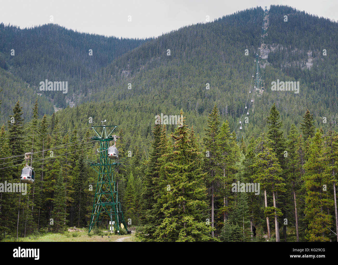 Gondola cable car up Sulphur Mountain Banff National Park Alberta ...