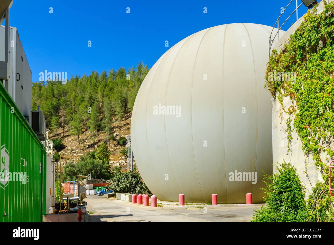JERUSALEM, ISRAEL - OCTOBER 26, 2017: View of a Methane gas recycling ...