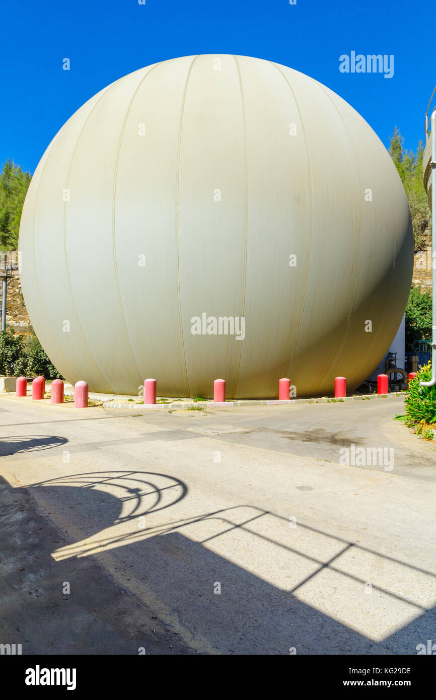JERUSALEM, ISRAEL - OCTOBER 26, 2017: View of a Methane gas recycling ...