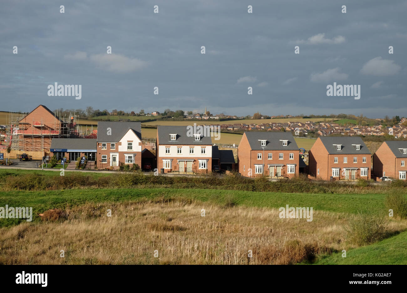 Development of new housing estate, Grantham, Lincolnshire, England, UK ...