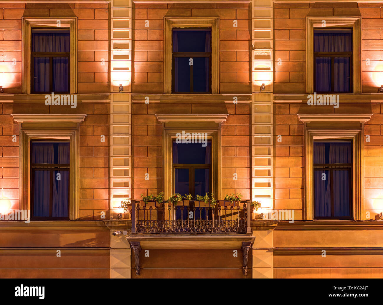 Balcony glass facade, night hi-res stock photography and images - Alamy