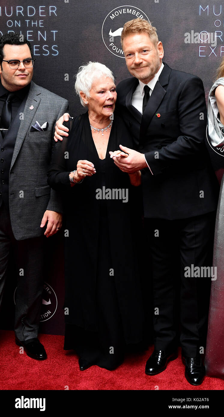 Josh Gad (left to right), Dame Judi Dench and Sir Kenneth Branagh ...