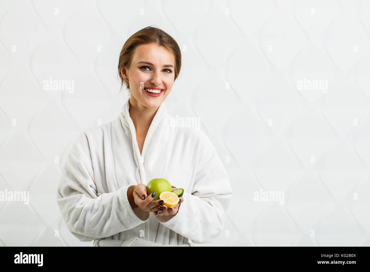 Fresh Fruits in Hands Stock Photo - Alamy