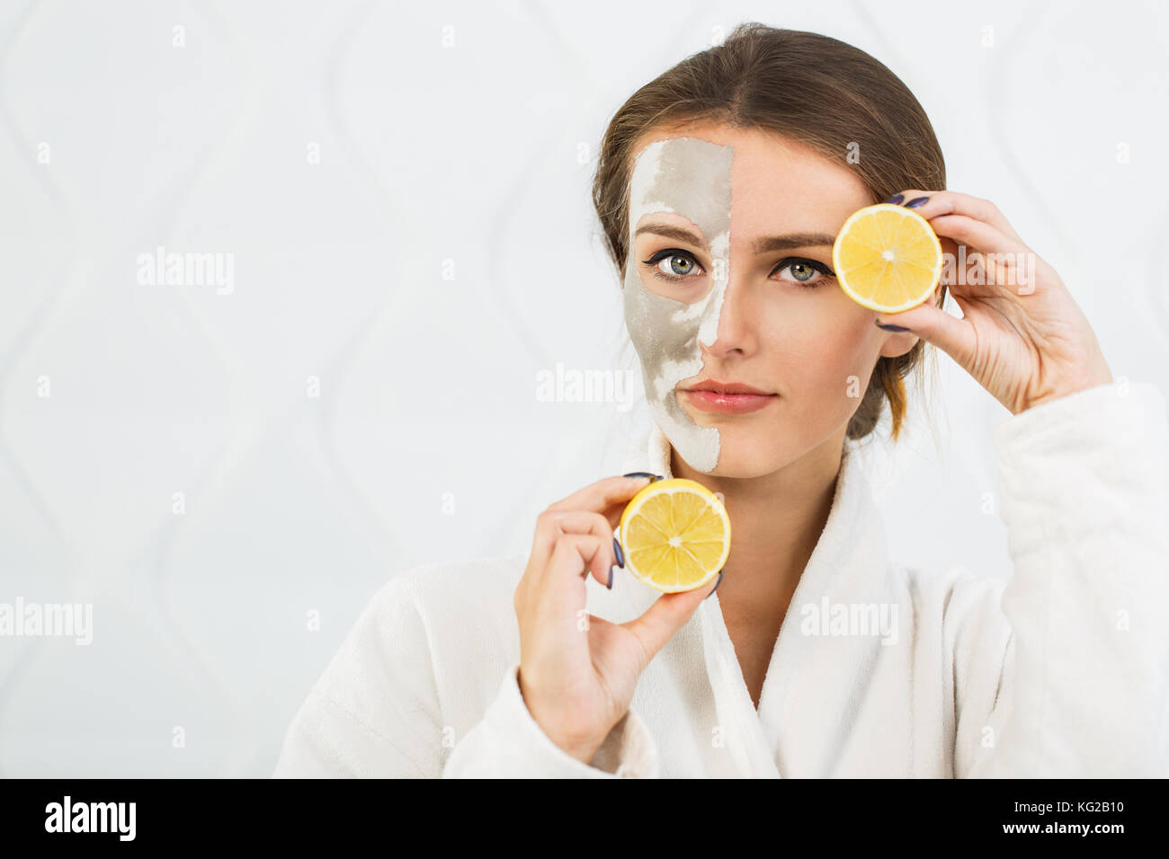 Lovely Girl with Lemon Stock Photo - Alamy