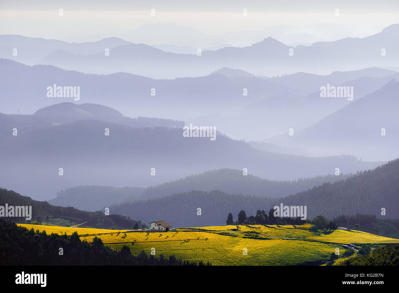 rural house and remote mountains Stock Photo - Alamy