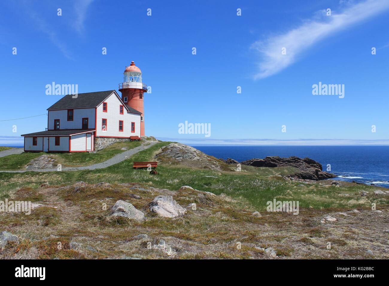 Lighthouse at Ferryland Downs, Ferryland, Newfoundland, Canada Stock ...