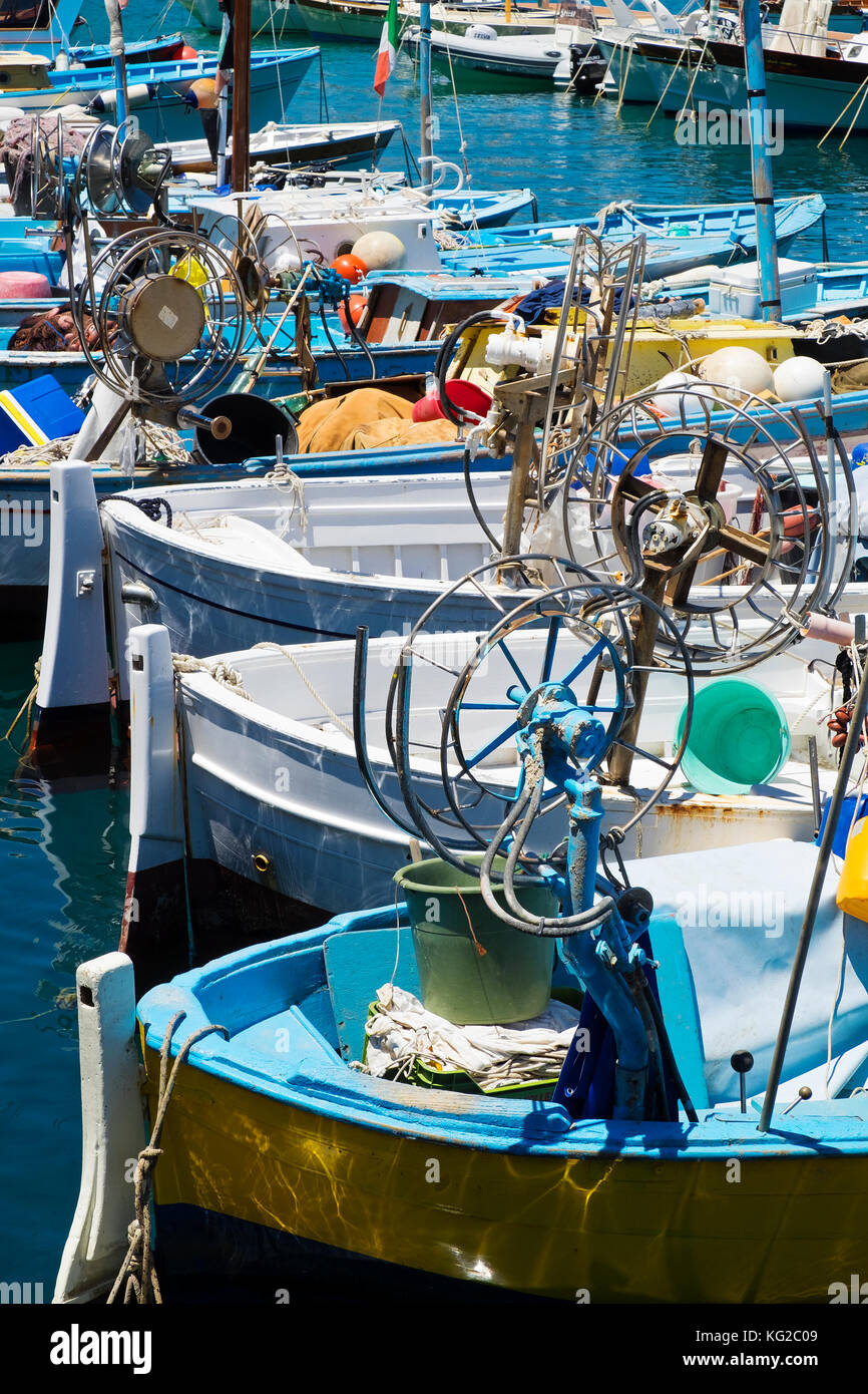 fishing boats at marina grande on the island of capri, italy Stock ...