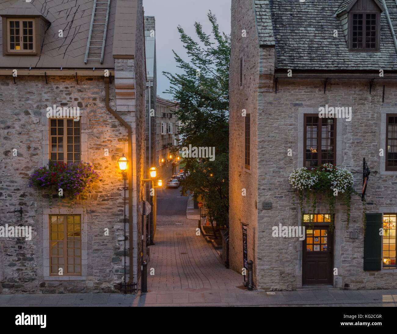 Street scene in the old section of Quebec City, Quebec, Canada Stock ...