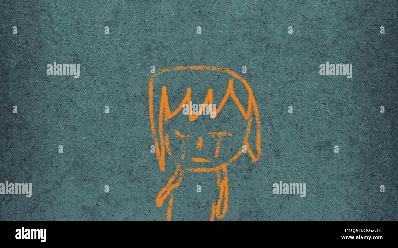 Sad and Cry : Easy brush illustration paint on Dark textures background ...