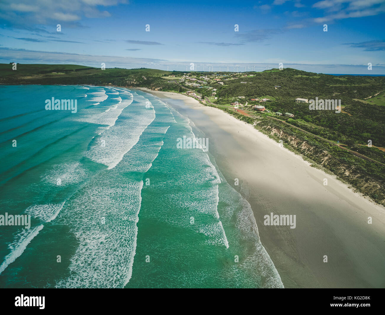 Aerial panorama of Cape Bridgewater beach, Victoria, Australia Stock ...