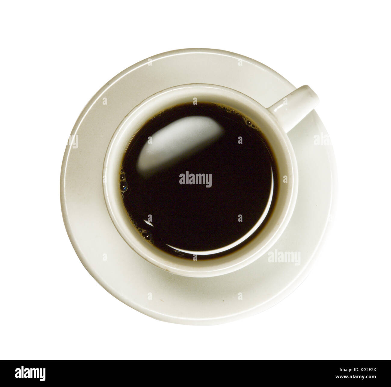 Coffee cup isolated (seen from above) with clipping path Stock Photo ...