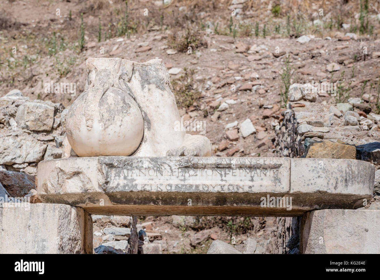 Marble statue Ruins in Ephesus historical ancient city, in Selcuk,Izmir ...