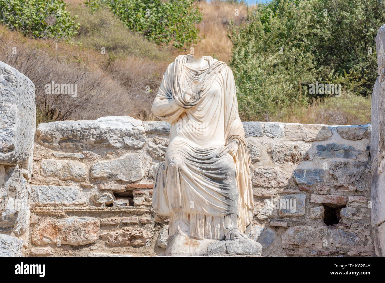 Marble statue Ruins in Ephesus historical ancient city, in Selcuk,Izmir ...