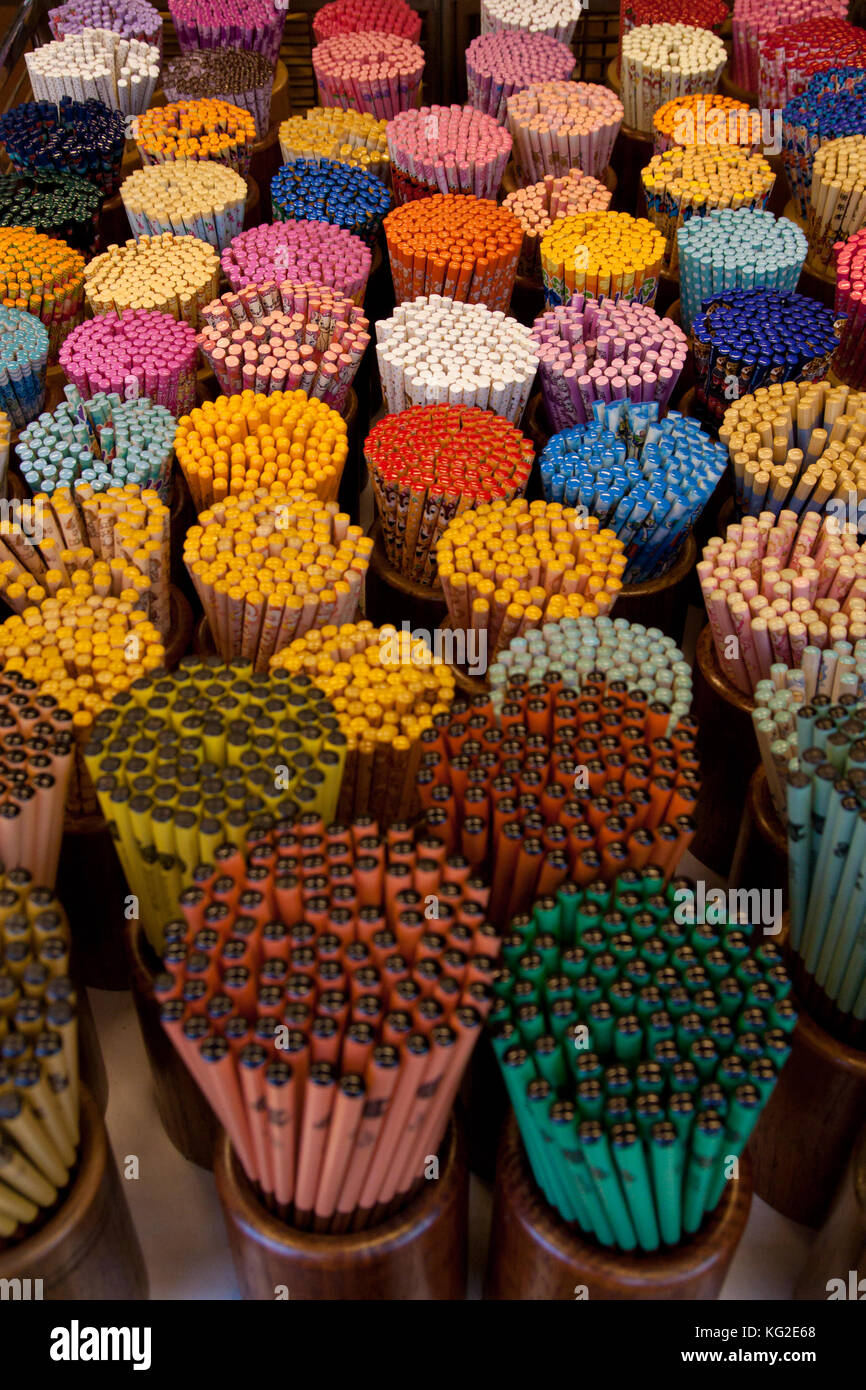Colorful assortment of pencils on display Stock Photo - Alamy