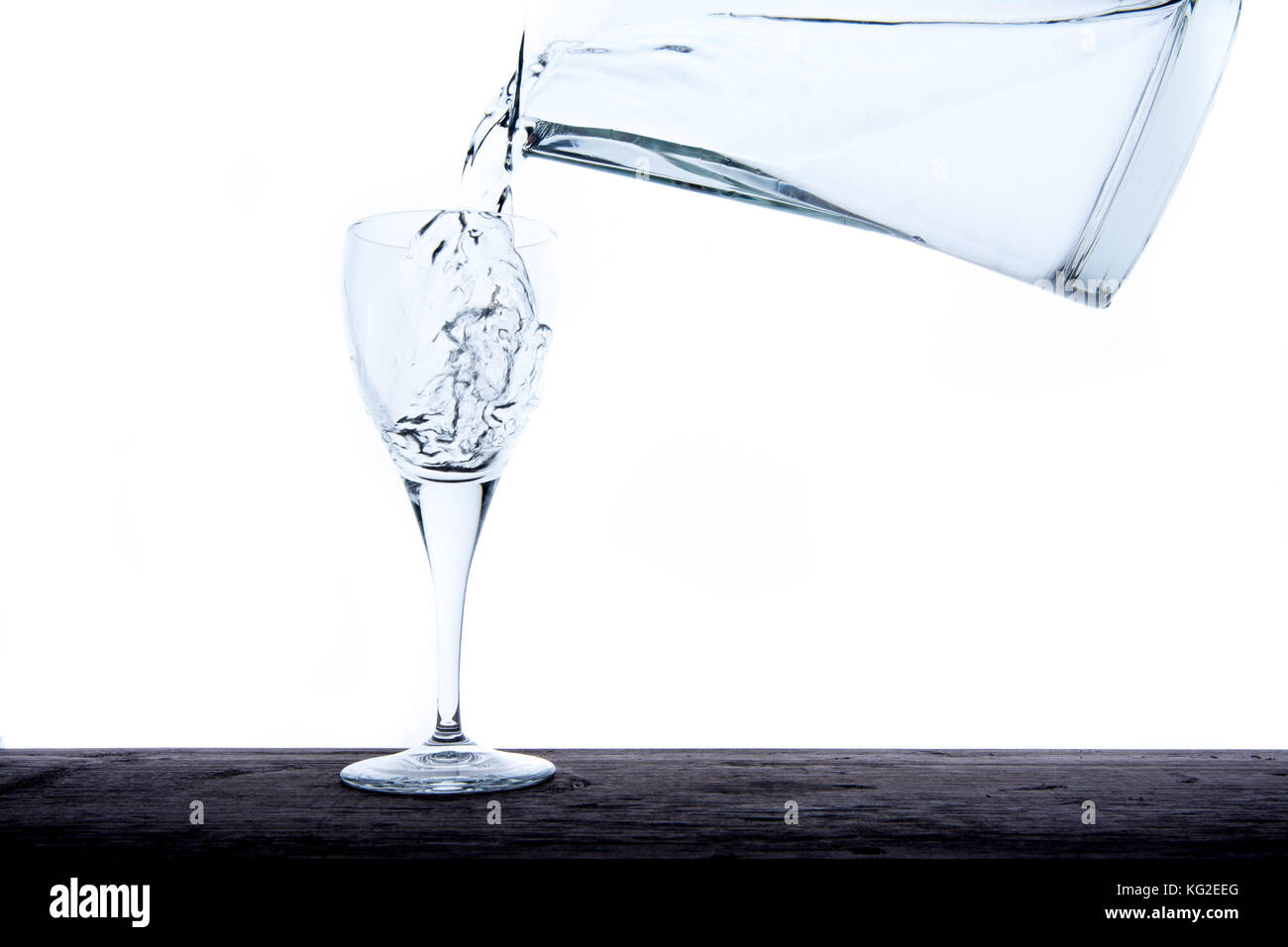 Filling glass with water from jug Stock Photo - Alamy