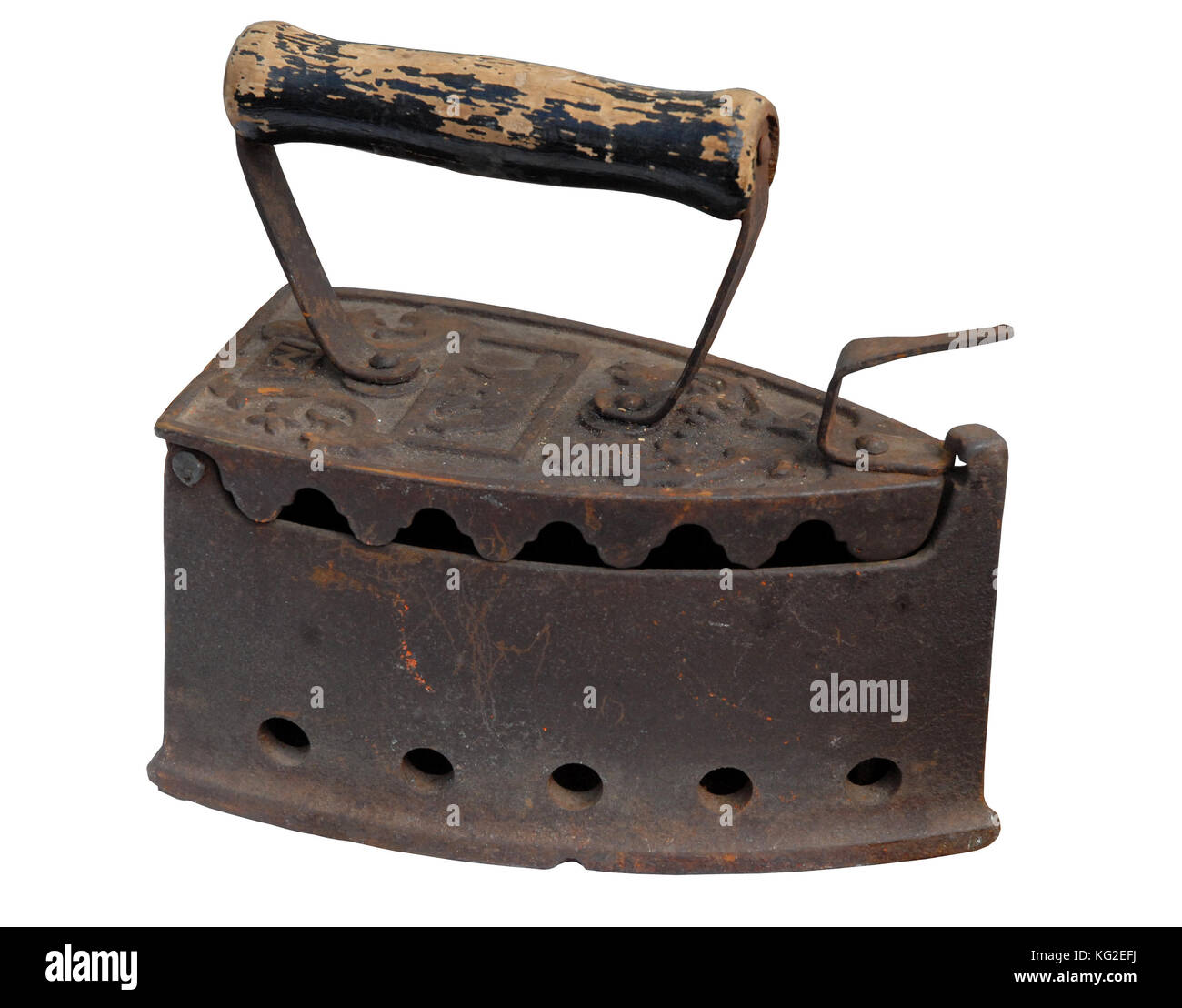 isolated old iron on white background Stock Photo - Alamy