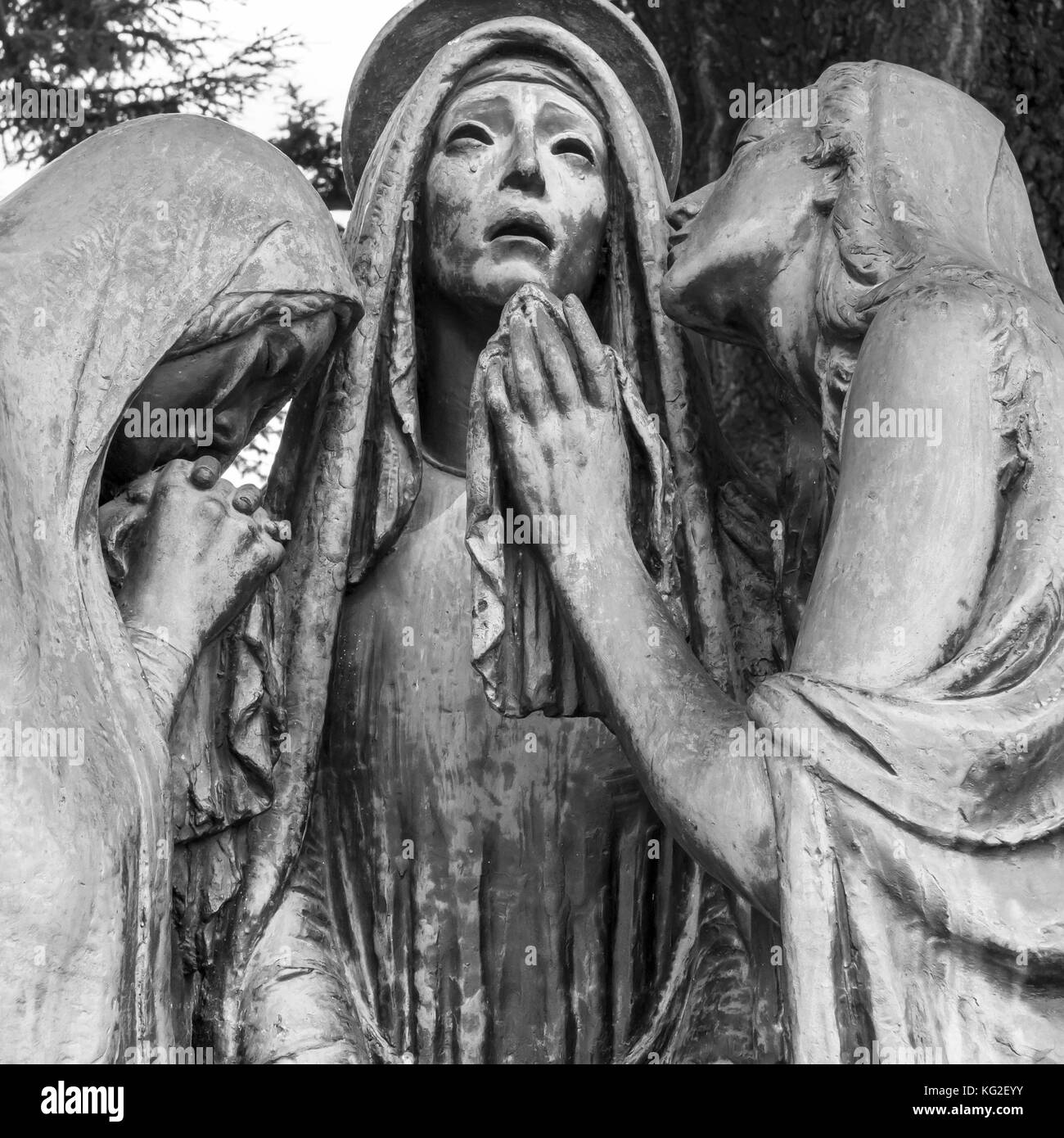 The three Marie mourn the death of Jesus Stock Photo - Alamy