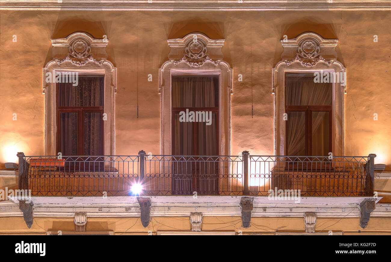 Balcony railing night hi-res stock photography and images - Alamy