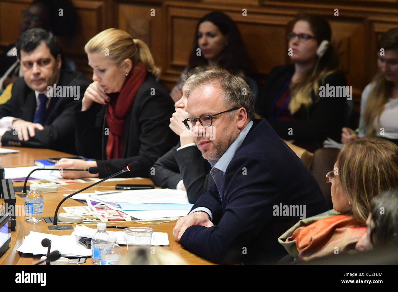 Reporters without Borders executive director Christophe Delaire makes a ...