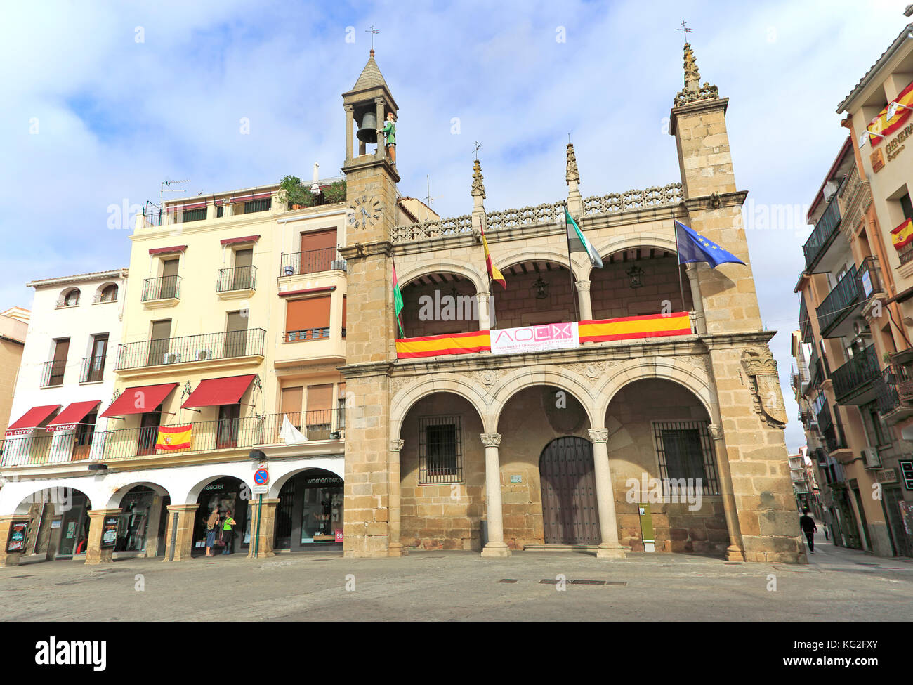 Ayuntamiento town hall Abuelo Mayorga figure, Plasencia, Caceres ...