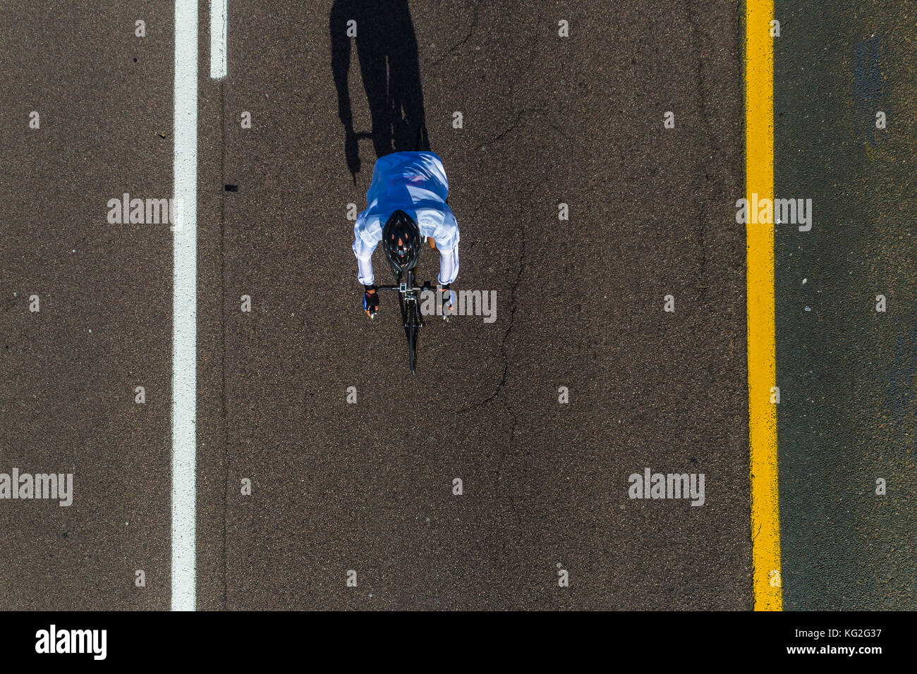 Road cycling cyclist speed overhead photo Stock Photo - Alamy