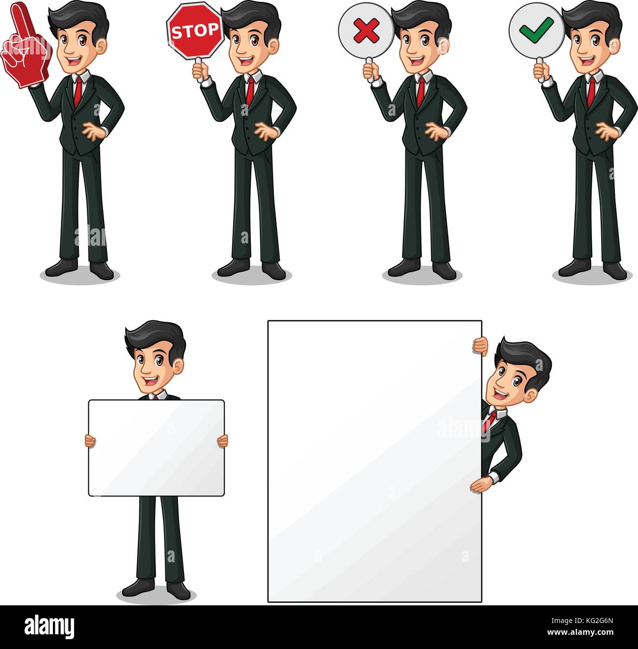 Business Cartoon People Holding Signs Stock Photos & Business Cartoon ...
