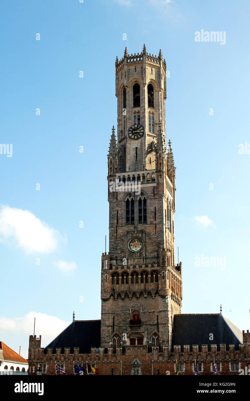 The Medieval Historic tower in Bruges, Belgium Stock Photo - Alamy