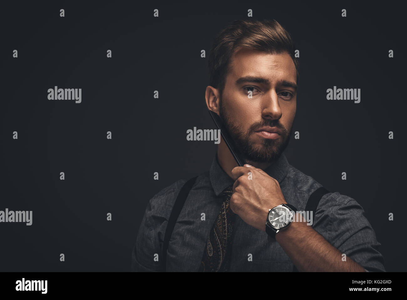 Combing beard hi-res stock photography and images - Alamy