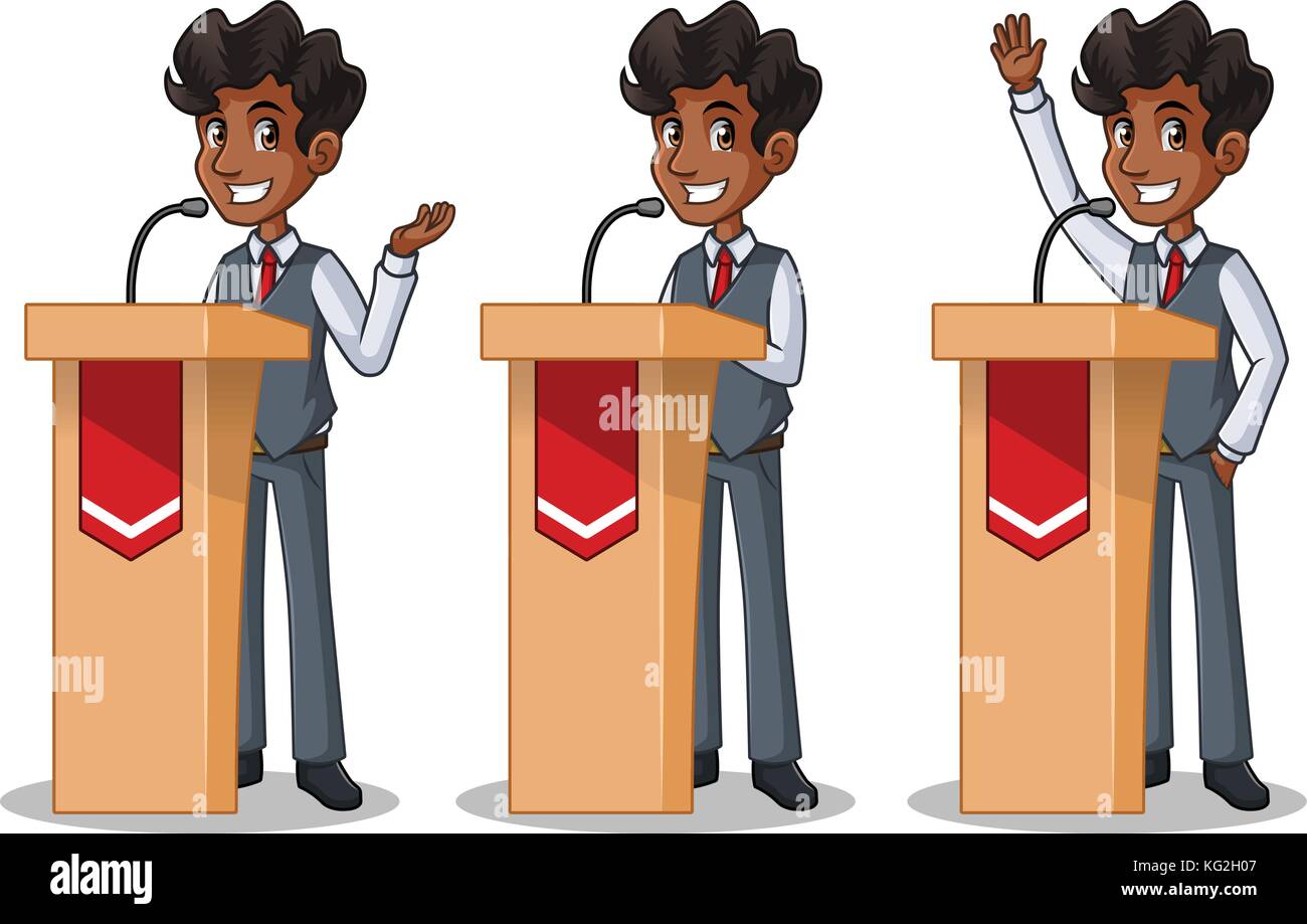 Politician giving cartoon hi-res stock photography and images - Alamy