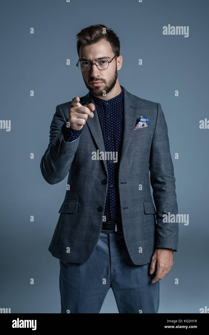 man pointing finger Stock Photo - Alamy