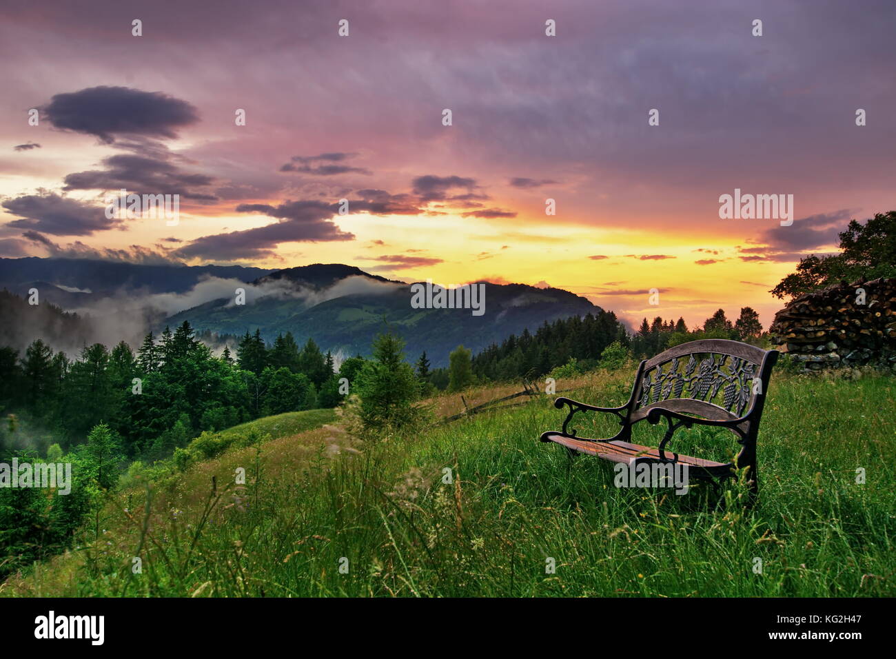 relaxing place in the mountains Transylvania Romania landscape Stock ...