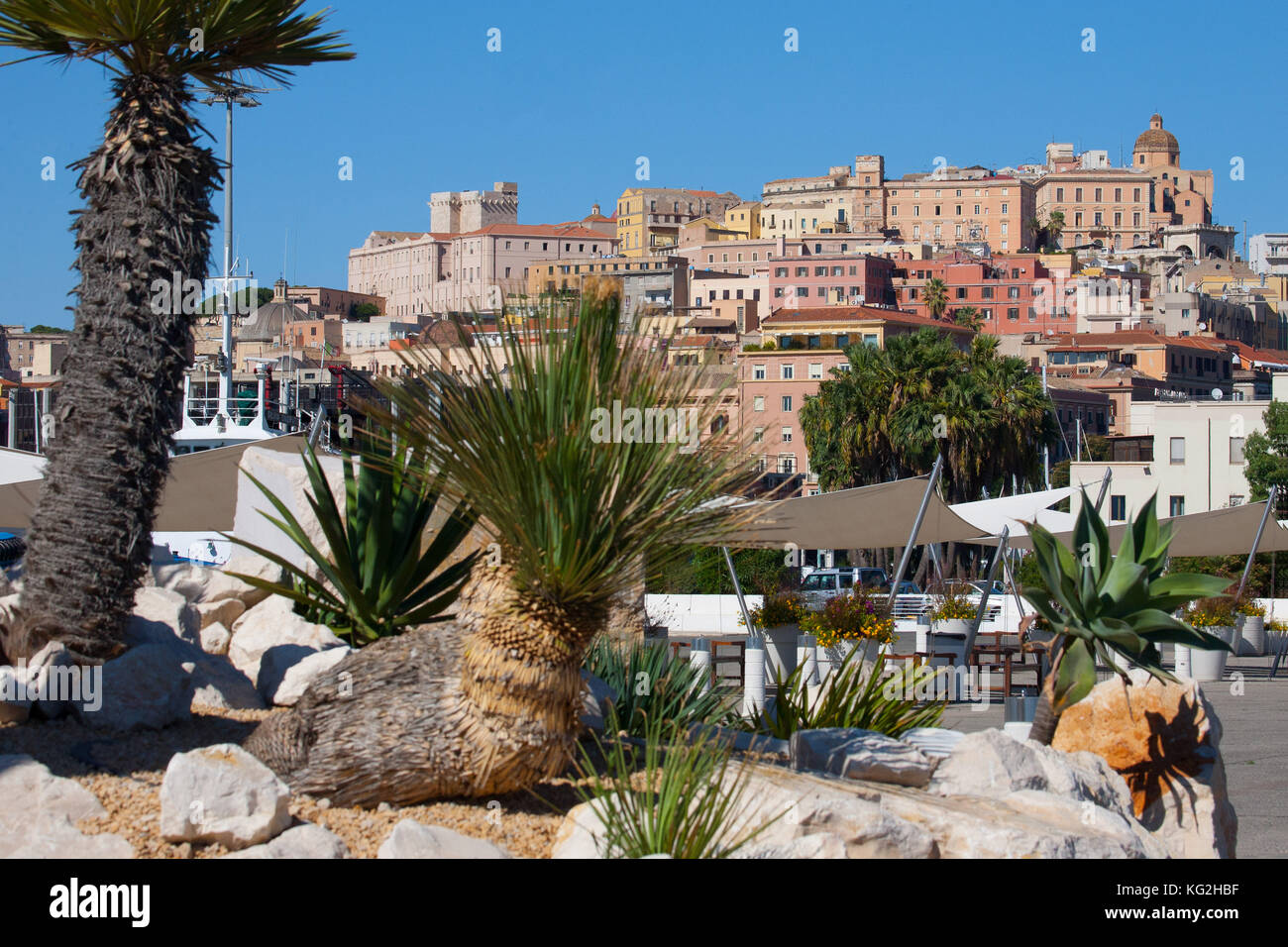 The old city and citadel of Cagliari, the capital of Sardinia, Italy ...