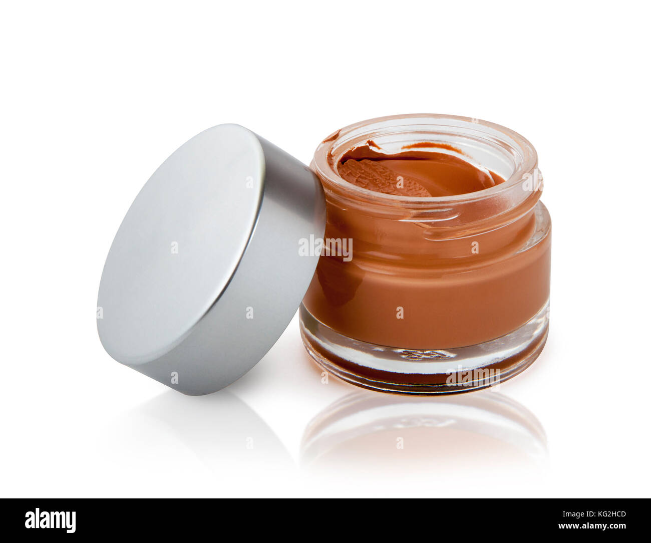 Open Cosmetic Cream Bottle on Isolated White Background. With clipping ...