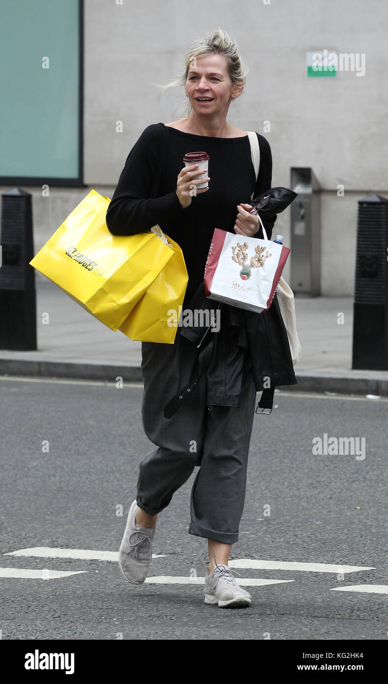 LONDON - OCT 28, 2017: Zoe Ball presenter seen arriving to the BBC ...