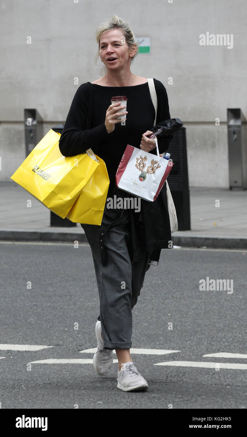 LONDON - OCT 28, 2017: Zoe Ball presenter seen arriving to the BBC ...