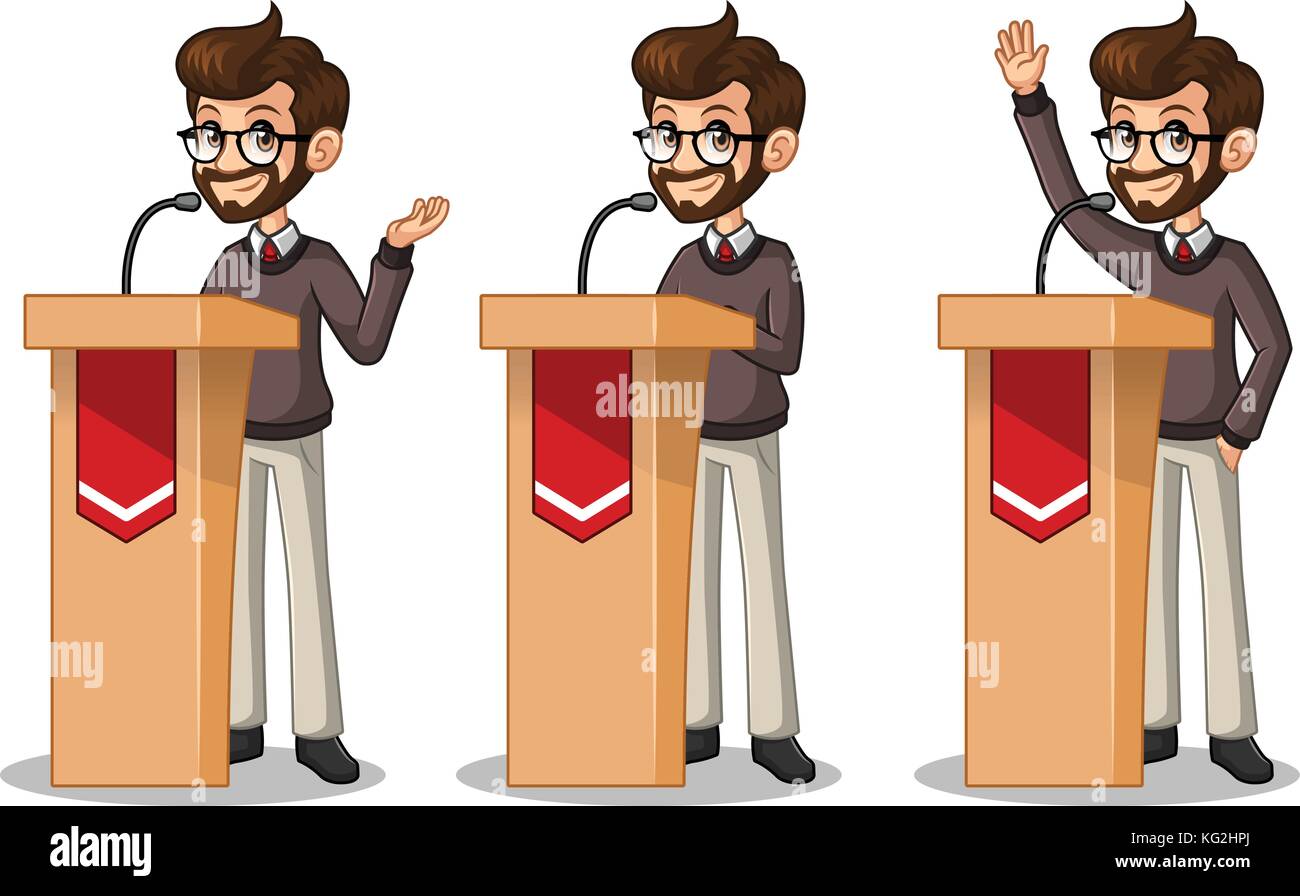 Student Giving A Presentation Cartoon